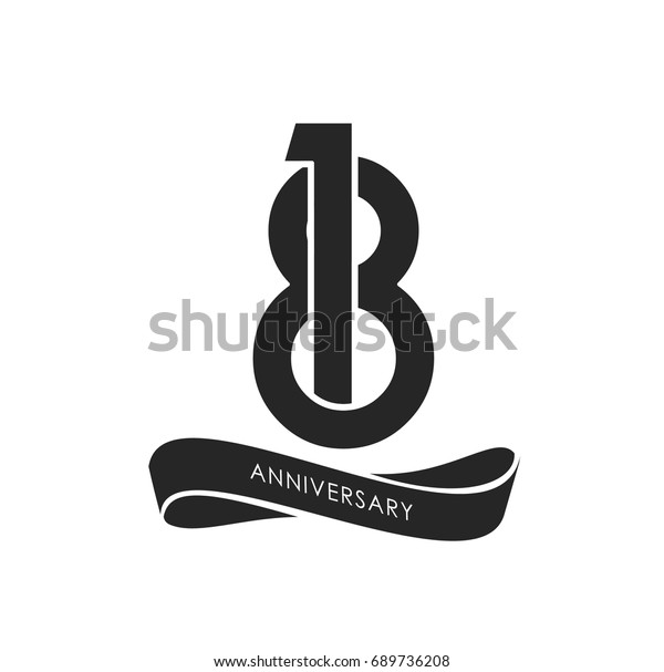 18 Years Anniversary Pictogram Vector Icon Stock Vector (Royalty Free ...