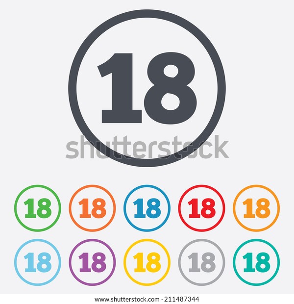 18 Years Old Sign Adults Content Stock Vector (Royalty Free) 211487344 ...
