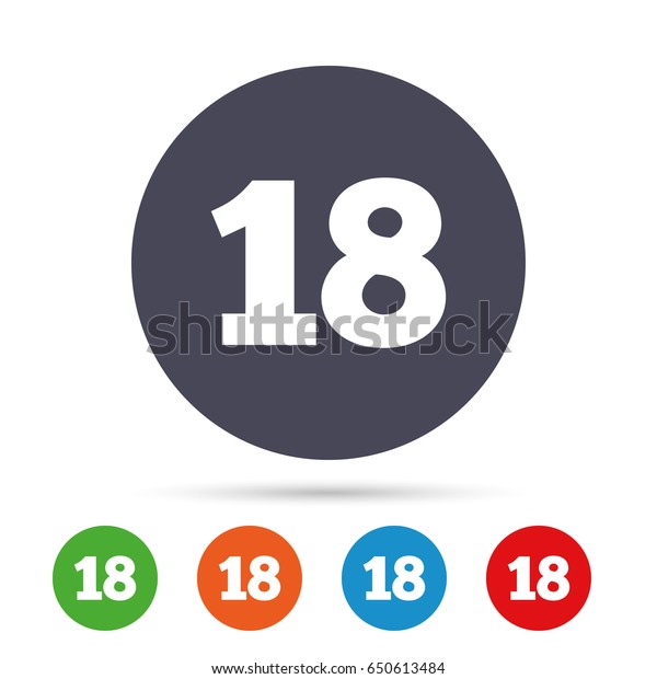 18 Years Old Sign Adults Content Stock Vector (Royalty Free) 650613484 ...