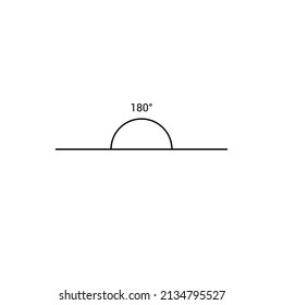 Icono de ángulo de 180 grados: vector de stock (libre de regalías ...