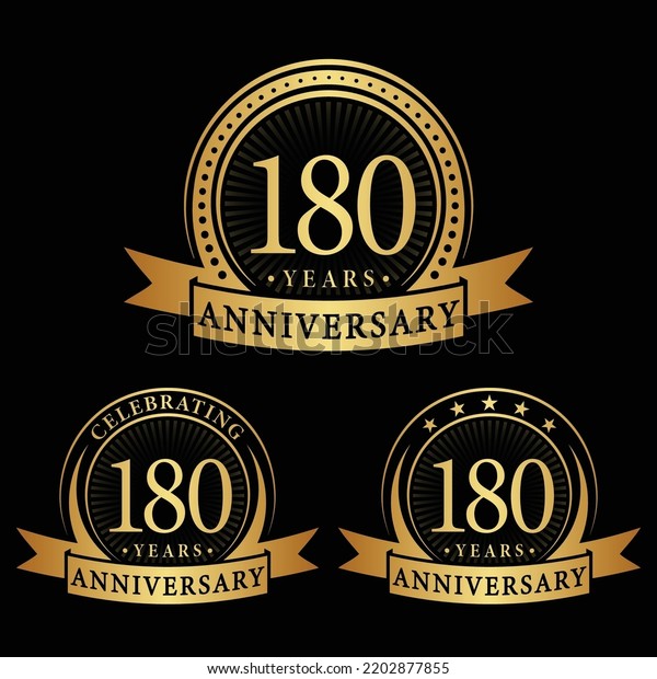 180 Years Anniversary Logo Collections Set Stock Vector (Royalty Free ...