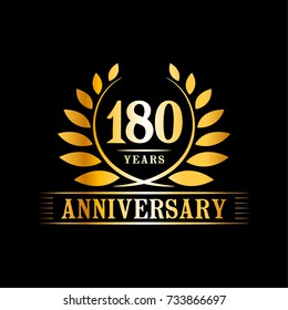 180 Years Anniversary Logo Template Stock Vector (Royalty Free ...