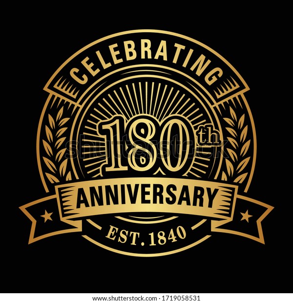 180 Years Celebrations Design Template 180th Stock Vector (Royalty Free ...