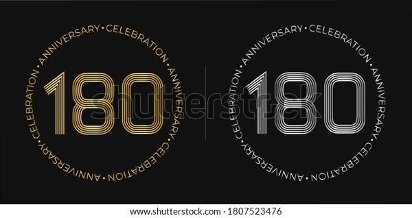 180th Birthday One Hundred Eighty Years Stock Vector (Royalty Free ...