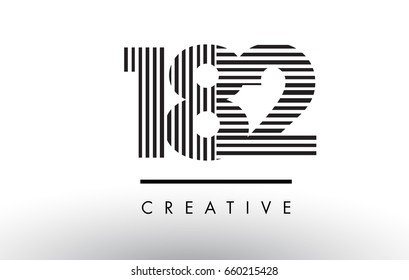 182 Black White Number Logo Design Stock Vector (Royalty Free ...