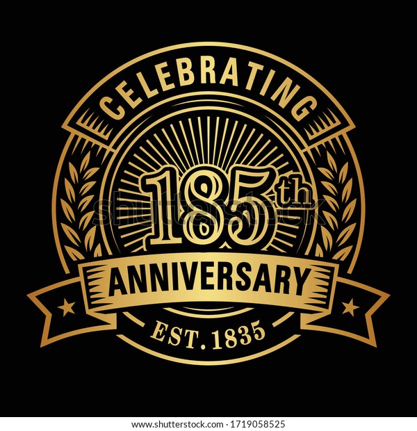 185 Years Celebrations Design Template 185th Stock Vector (Royalty Free ...