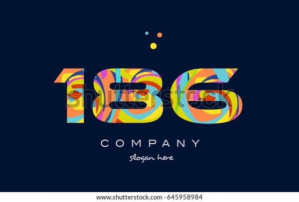 186 Number Digit Numeral Logo Colored Stock Vector (Royalty Free ...