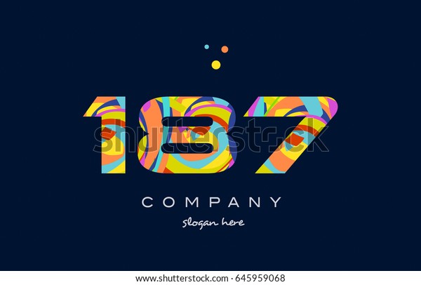 187 Number Digit Numeral Logo Colored: vector de stock (libre de ...