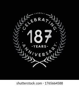 187 Years Design Template 187th Logo Stock Vector (Royalty Free ...
