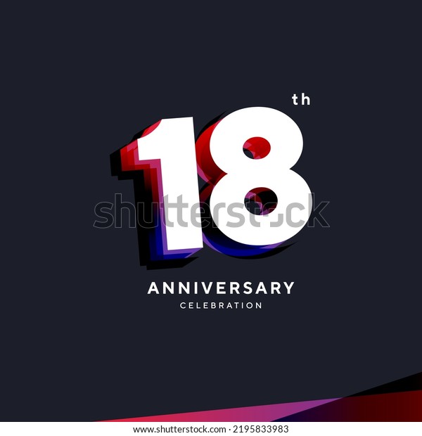 18th Anniversary Logo Design Number 18 Stock Vector (Royalty Free ...