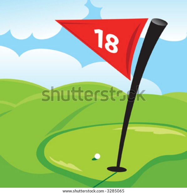 18th Hole On Golf Course Stock Vector (Royalty Free) 3285065 | Shutterstock