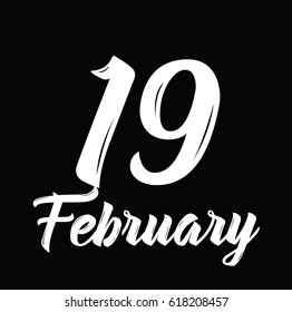 19 February Text Design Vector Calligraphy Stock Vector (Royalty Free ...