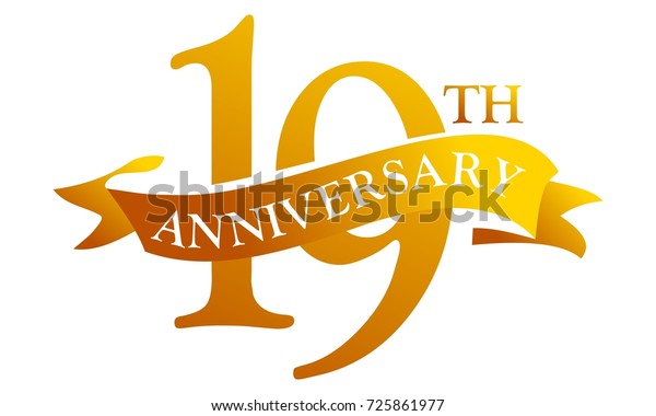 19 Ribbon Anniversary Stock Vector (Royalty Free) 725861977 | Shutterstock