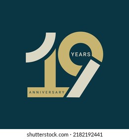 19 Year Anniversary Logo Vector Template Stock Vector (Royalty Free ...