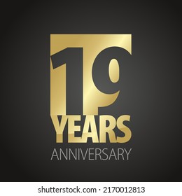 19 Years Anniversary Negative Space Numbers Stock Vector (Royalty Free ...