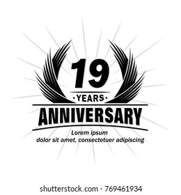 19 Years Design Template Anniversary Vector Stock Vector (Royalty Free ...