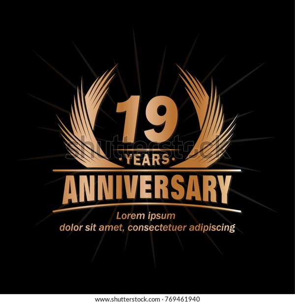 19 Years Design Template Anniversary Vector 库存矢量图（免版税）769461940 ...