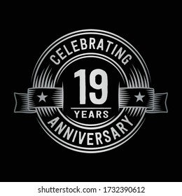 19 Years Logo Design Template 19th Stock Vector (Royalty Free ...