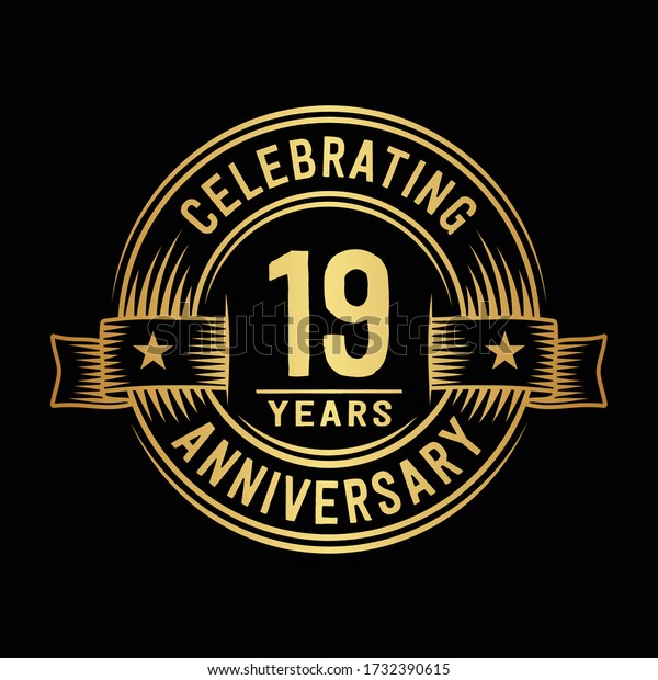 19 Years Logo Design Template 19th Stock Vector (Royalty Free ...