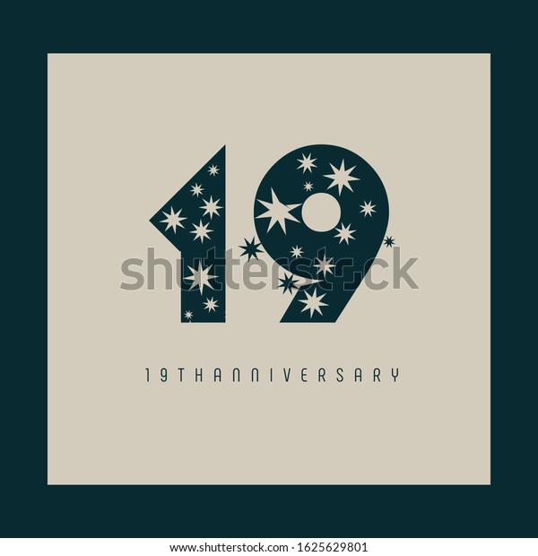 19 Years19th Anniversary Logo Bold Rounded Stock Vector (Royalty Free ...