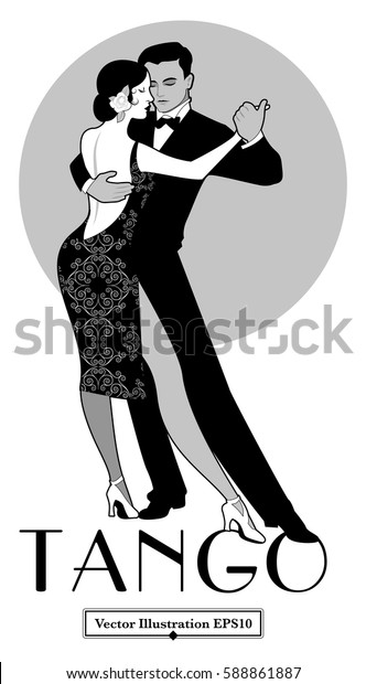 1920s Tango Poster Elegant Couple Dancing Stock Vector (Royalty Free ...