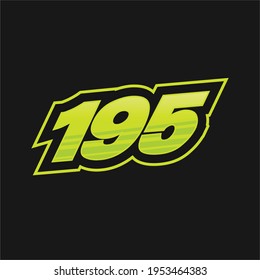 195 Number Racing Design Vector Stock Vector (Royalty Free) 1953464383 ...