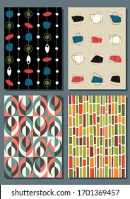 1950s 1960s Repeating Patterns Mid Century Stock Vector (Royalty Free ...