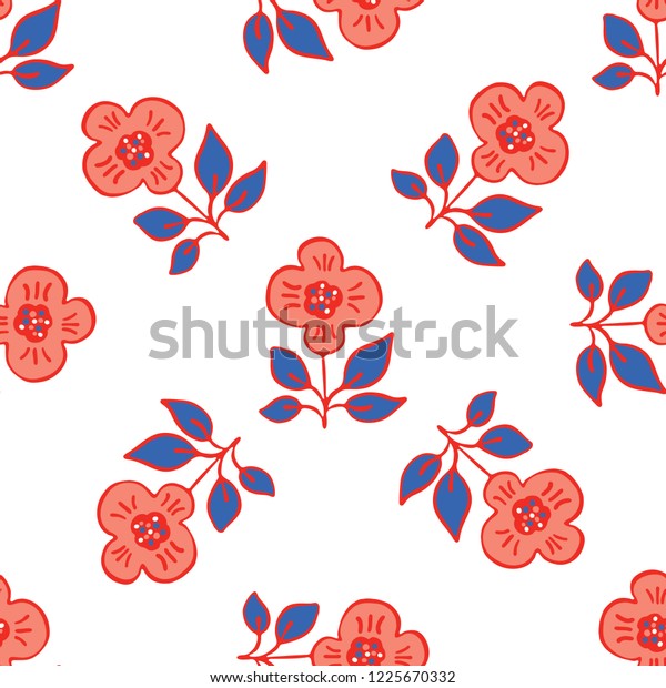 1950s Style Retro Daisy Flower Seamless Stock Vector (Royalty Free ...