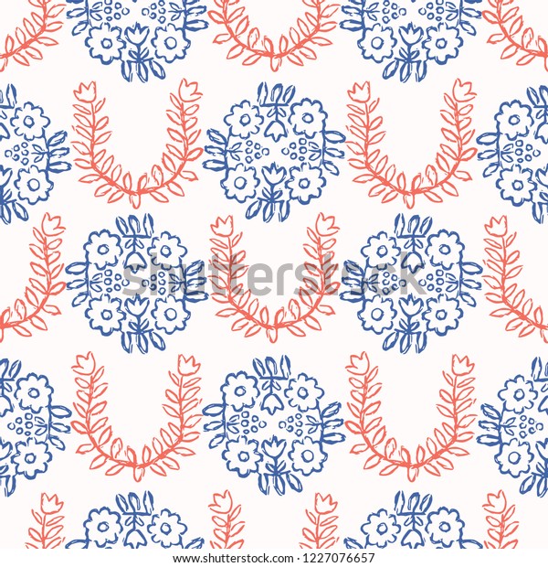 1950s Style Retro Daisy Flower Seamless Stock Vector (Royalty Free ...