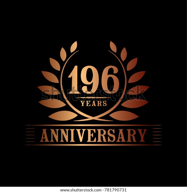 196 Years Anniversary Logo Template Stock Vector (Royalty Free ...