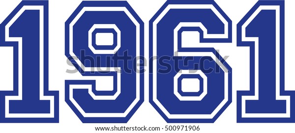 1961 Year College Font Stock Vector (Royalty Free) 500971906 | Shutterstock