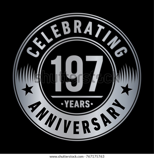 197 Years Anniversary Logo Template Vector Stock Vector (Royalty Free ...