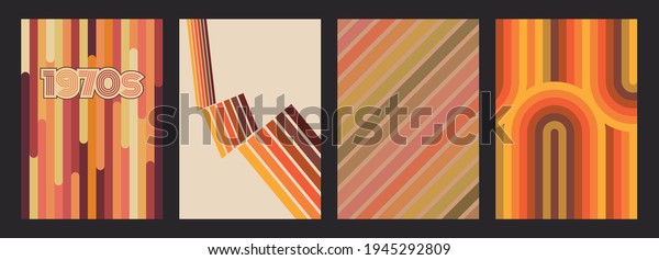 1970s Backgrounds Geometric Patterns Vintage Colors Stock Vector ...