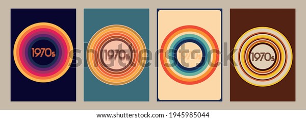 1970s Posters Covers Template Set Vintage Stock Vector (Royalty Free ...