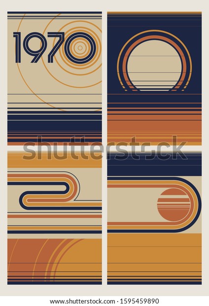 1970s Style Backgrounds Templates Abstract Shapes Stock Vector (Royalty ...