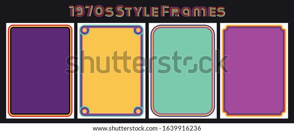 1970s Style Frames Borders Vintage Color Stock Vector (Royalty Free ...