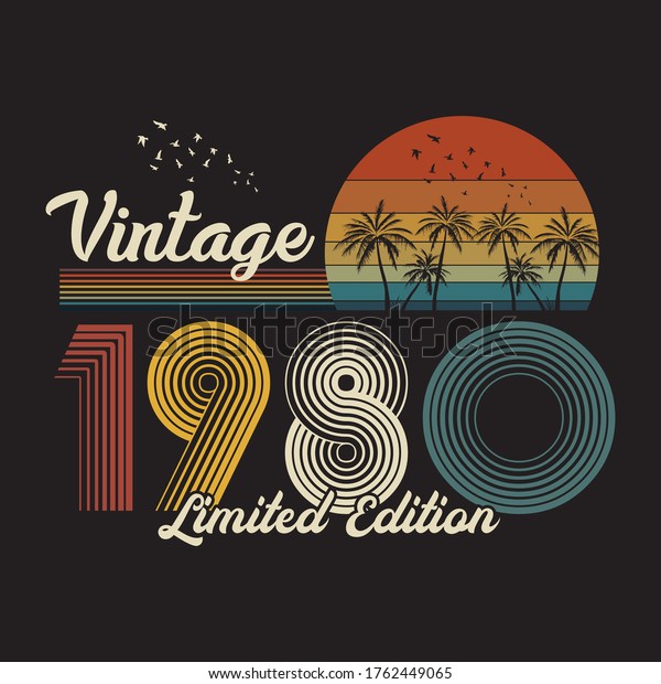 1980 Vector Vintage Retro T Shirt Stock Vector (Royalty Free ...