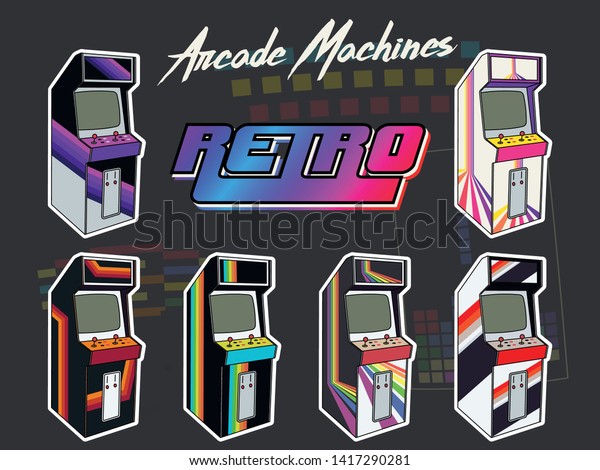 1980s Arcade Machines Isolated Set: เวกเตอร์สต็อก (ปลอดค่าลิขสิทธิ์ ...