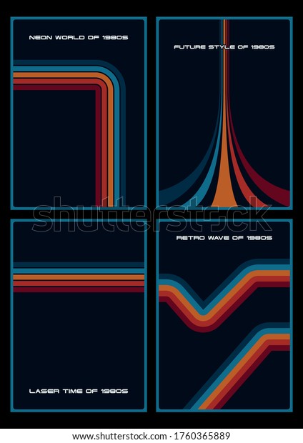 1980s Style Backgrounds Poster Cover Templates Stock Vector (Royalty ...