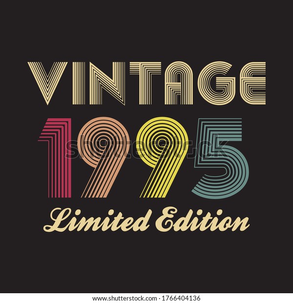1995 Vector Vintage Retro Tshirt Design Stock Vector (Royalty Free ...