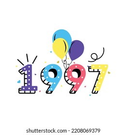1997 Birthday Year Vector Illustration 90s Stock Vector (Royalty Free ...