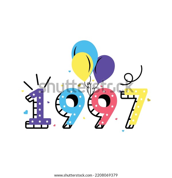 1997 Birthday Year Vector Illustration 90s Stock Vector (Royalty Free ...