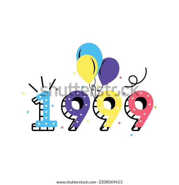 1999 Birthday Year Vector Illustration 90s Stock Vector (Royalty Free ...