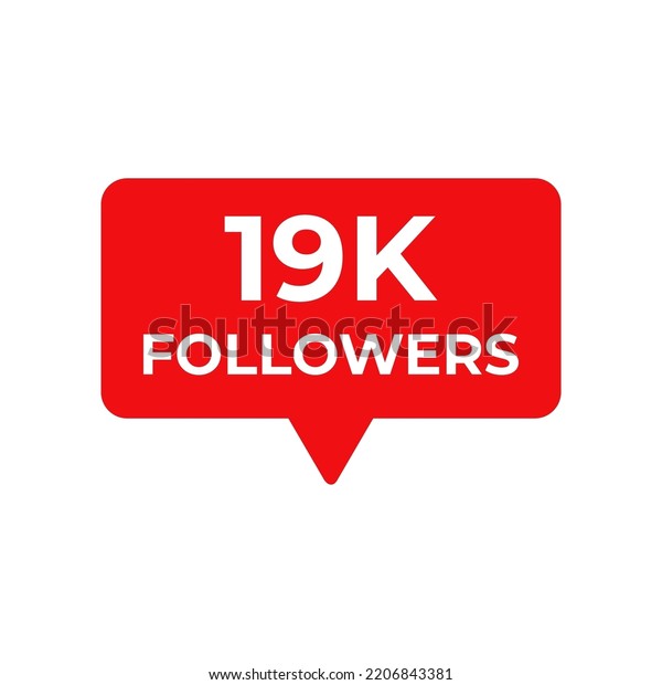 19k Followers Red Vector Icon Stamplogoillustration Stock Vector ...