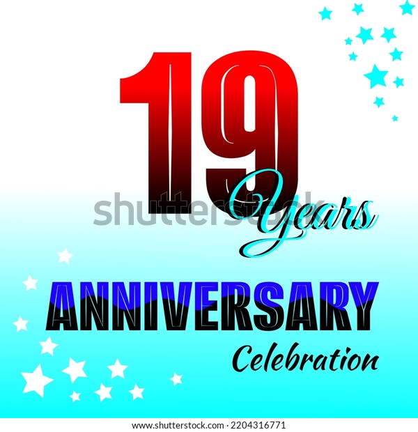 19th Birthday Celebration Background Red Gradient Stock Vector (Royalty ...