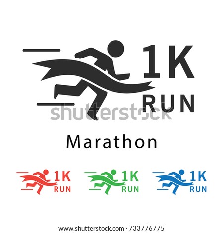 1 K Run Marathon Vector Illustration Stock Vector (Royalty Free ...
