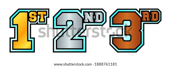 1st 2nd 3rd Numbers Letters Bronze Stock Vector (Royalty Free ...