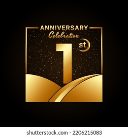 1st Anniversary Anniversary Celebration Template Design Stock Vector ...