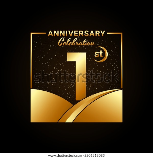1st Anniversary Anniversary Celebration Template Design Stock Vector ...