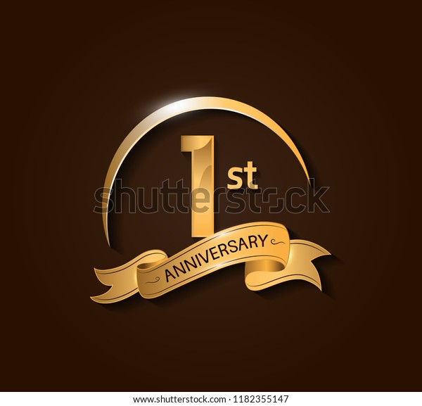 1st Anniversary Design Logotype Anniversary Logo Stock Vector (Royalty ...
